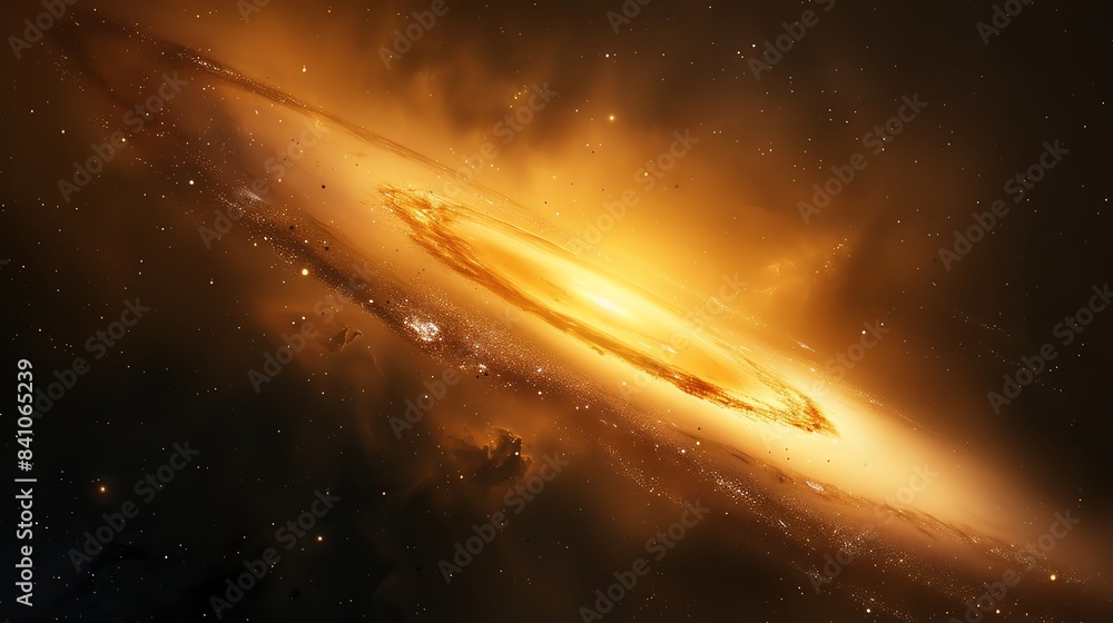 A realistic photo of an elliptical galaxy with a smooth, bright core ...