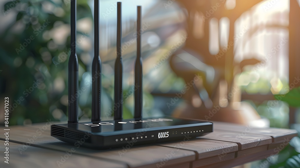 generic modern high speed 5g next generation router for home secure networks and online ...