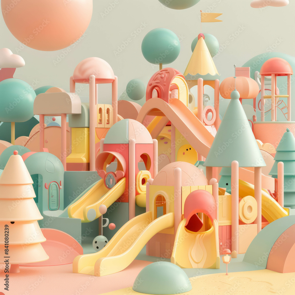 This kids playspace website uses pastel colors and a dribbble-inspired ...