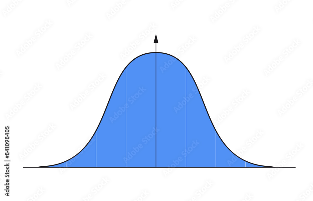 Bell curve graph. Gaussian or normal distribution graph. Probability ...
