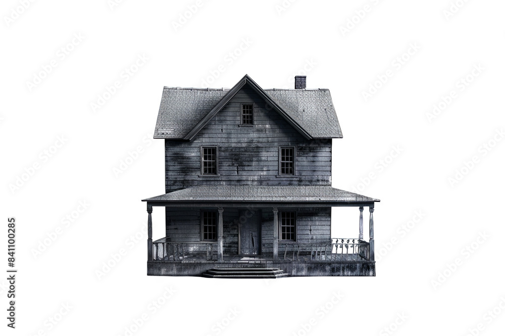 Spooky abandoned house with old wooden structure and eerie atmosphere ...