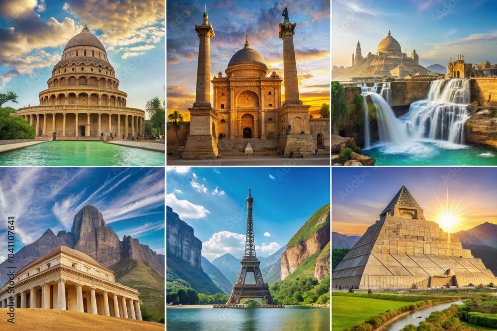 Collage of the 7 wonders of the world , Travel, Tourism, Ancient ...