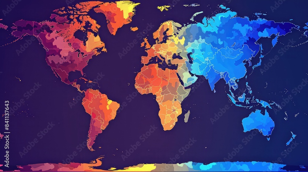 Detailed heat map showing global cryptocurrency adoption rates with ...