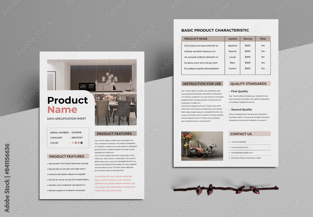 Product Data Sheet Layout Stock Template | Adobe Stock