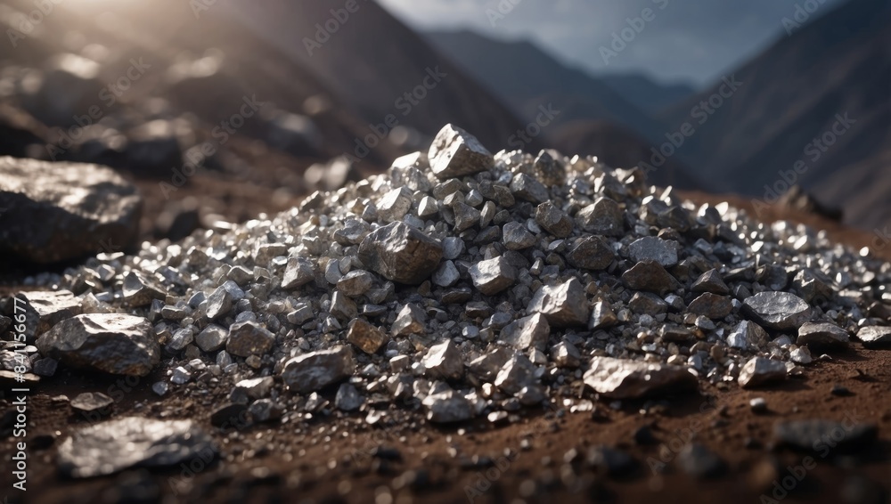 Raw Silver Ore A Glimpse into the Mining Industrys Fascinating Excavation Process. Stock Photo ...