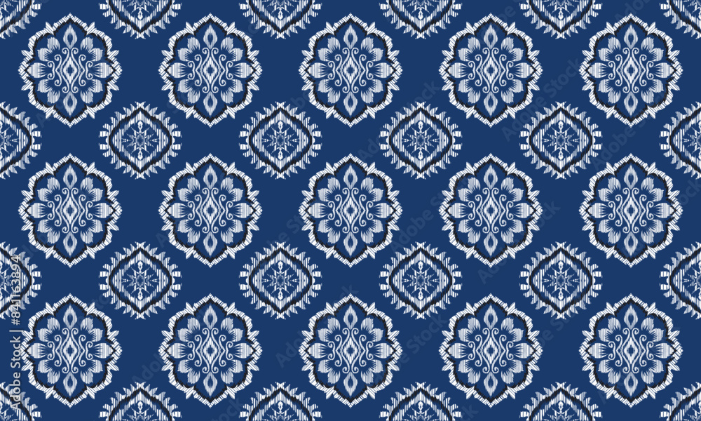 Hand draw Digital seamless pattern block print batik vector geometric ...