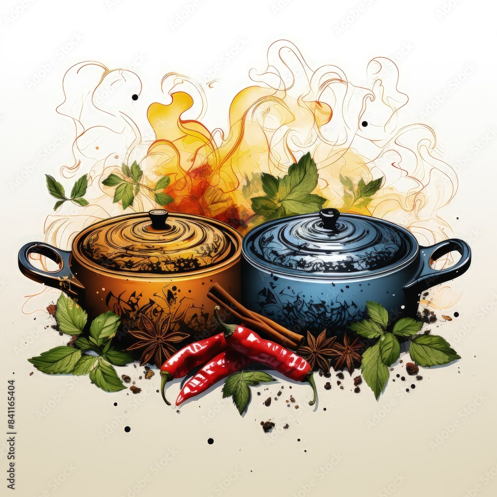 in the Mexican restaurant, a cooking Mexican food,,flat illustration ...