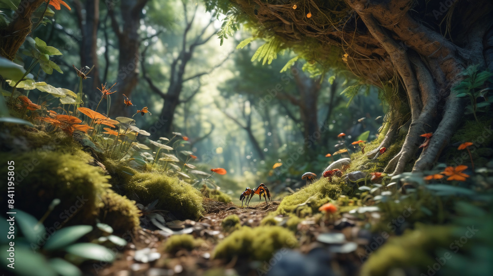 Venturing into the microhabitats of the forest where small creatures ...