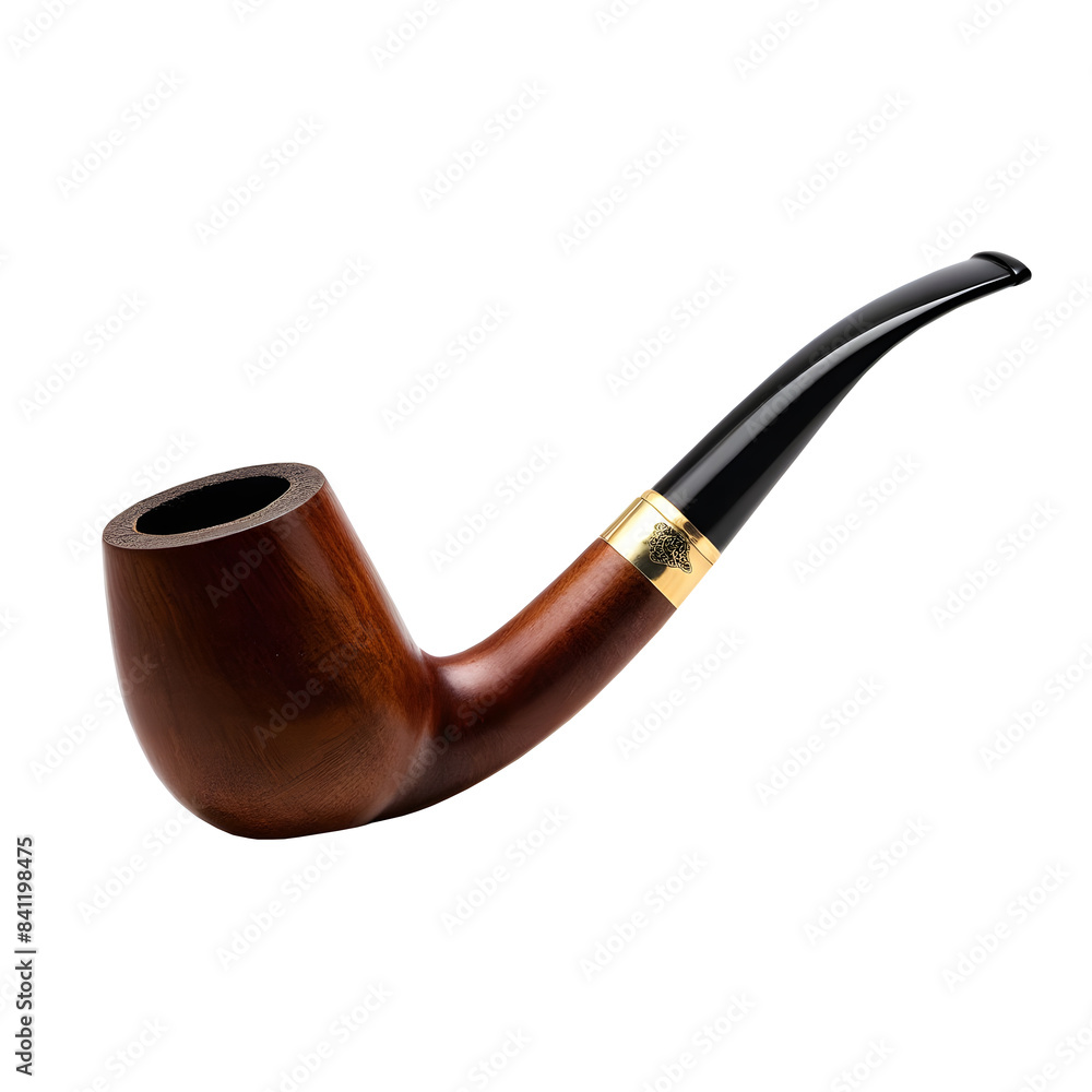 Vintage wooden tobacco pipe isolated on transparent background. Ideal ...