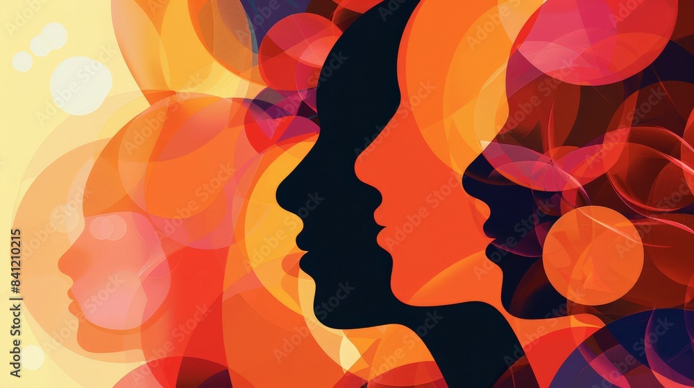 Design an abstract representation of human connection, using ...