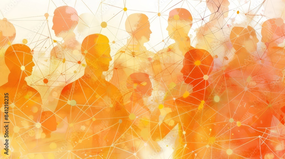 Design an abstract representation of human connection, using ...