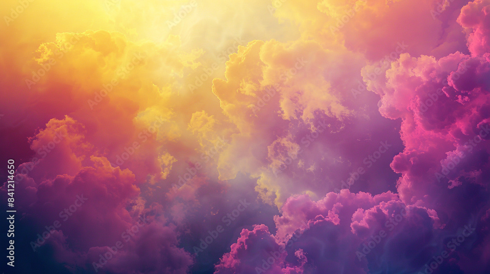 Dynamic and surreal scene with bright acid yellow and magenta hues ...