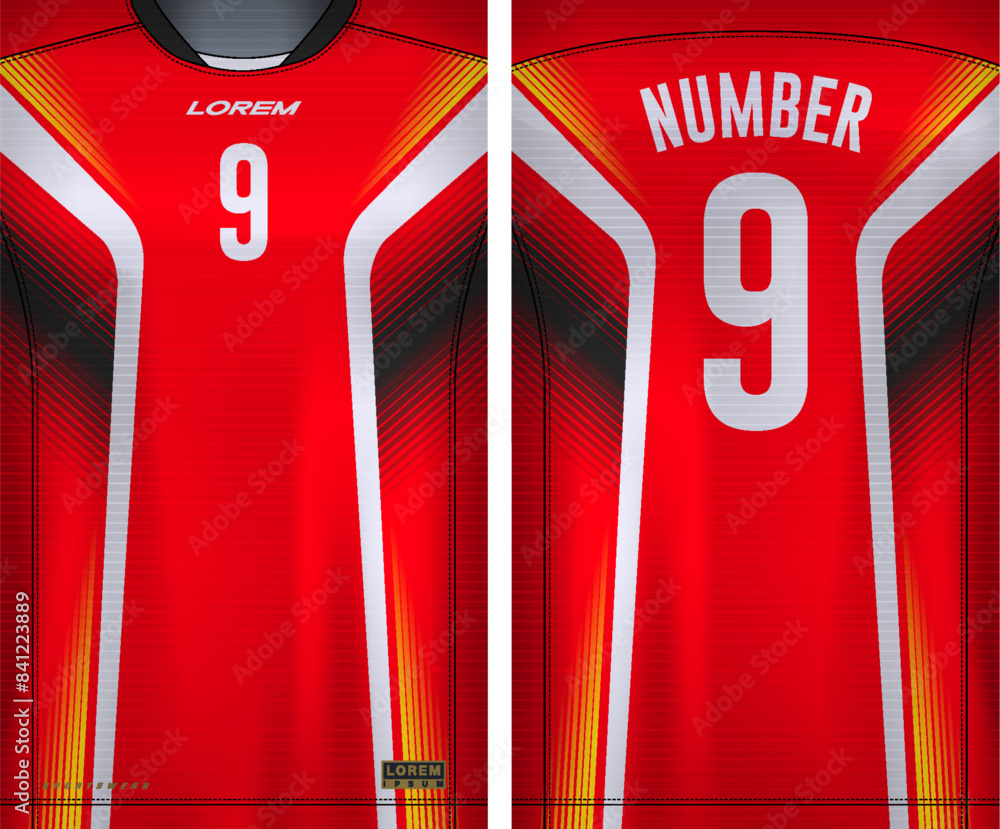 Fabric textile for Sport t-shirt ,Soccer jersey mockup for football ...