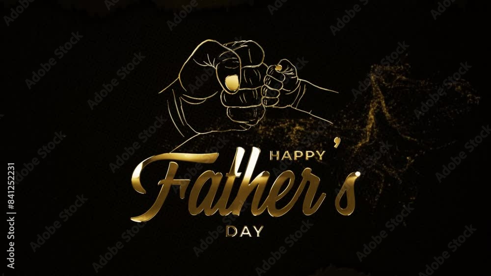 Happy Fathers Day Animation Videos, Golden Happy Fathers Day, Celebrate ...