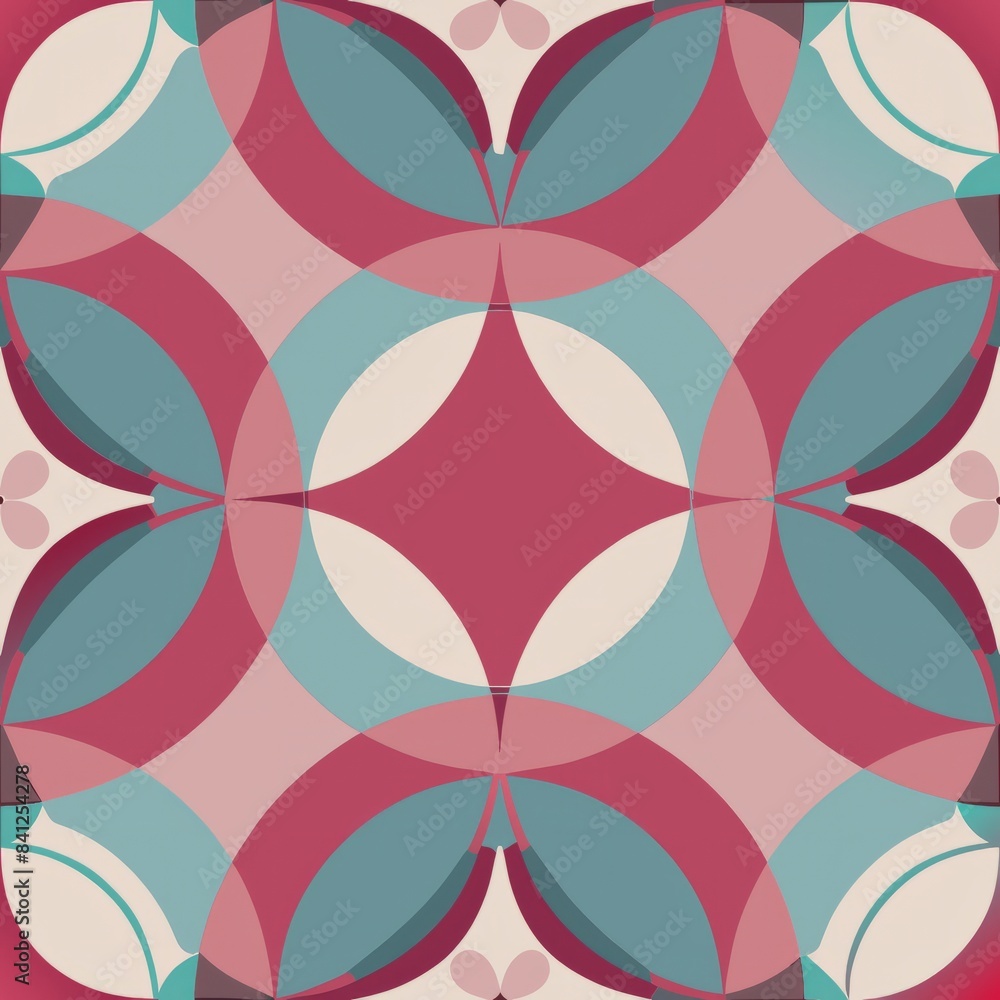 Seamless Pattern Of Delicate Overlapping Circles Creating A Venn Diagram Effect That Adds A