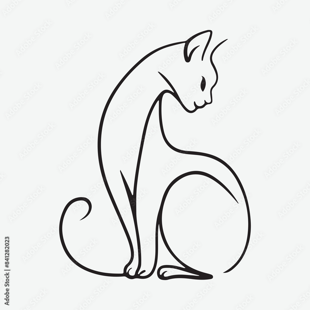 Print Stunning Cat Line Art Vector Designs for Creative Projects Stock ...