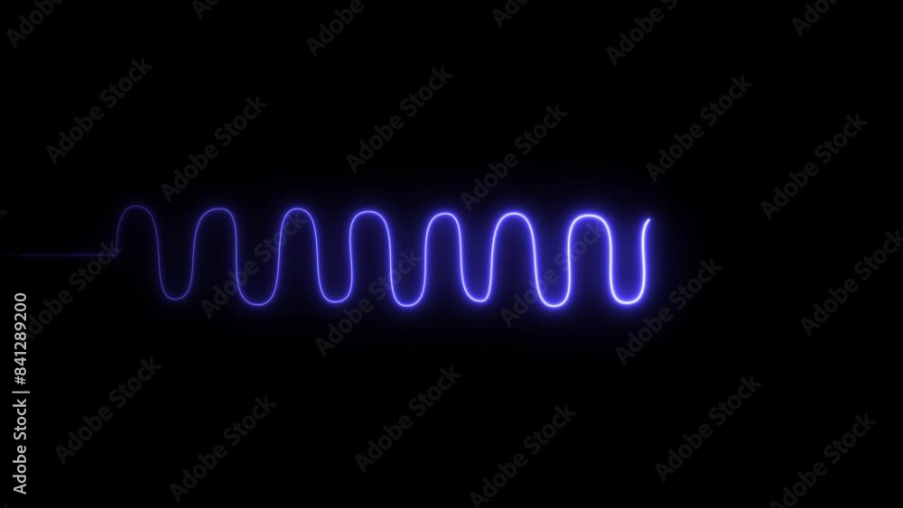 Neon sound wave animation, neon wave speed, neon reflection wave sound ...