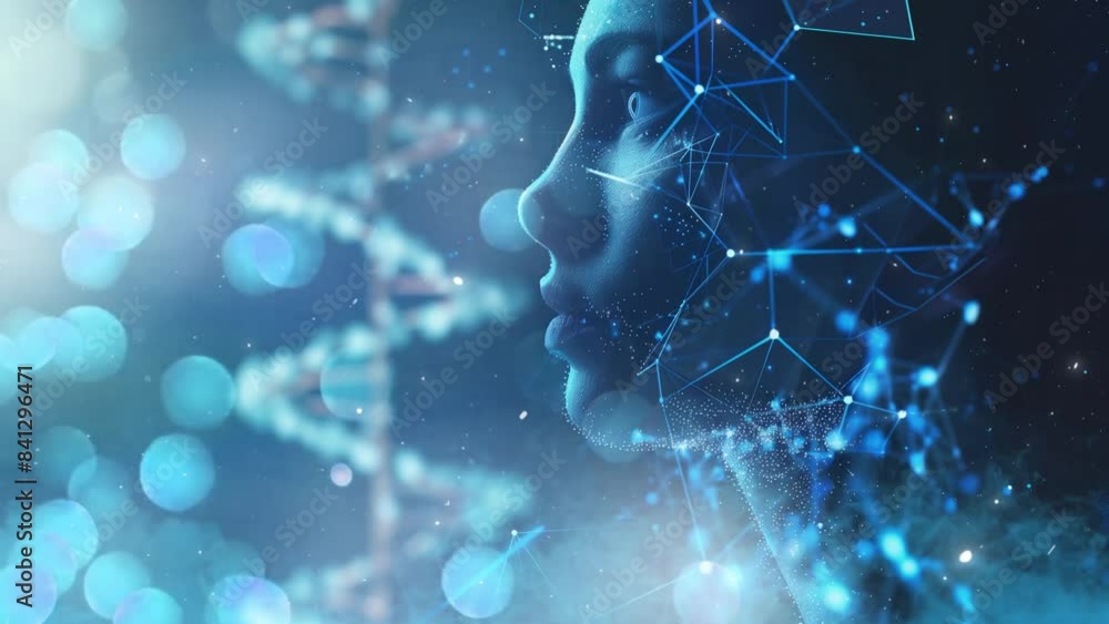 technology background genetic research and biotech science concept ...