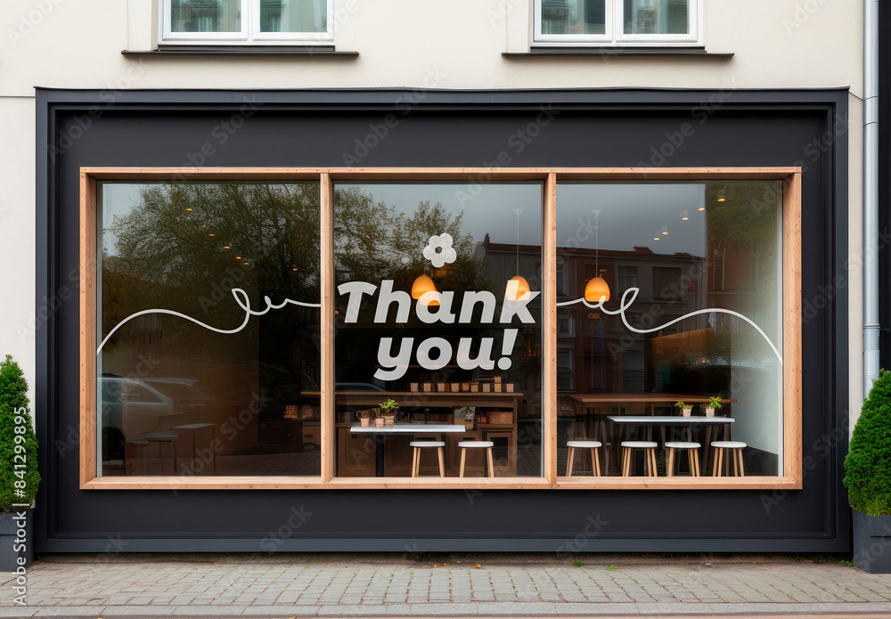 Restaurant Window Mockup With Generative AI Stock Template | Adobe Stock