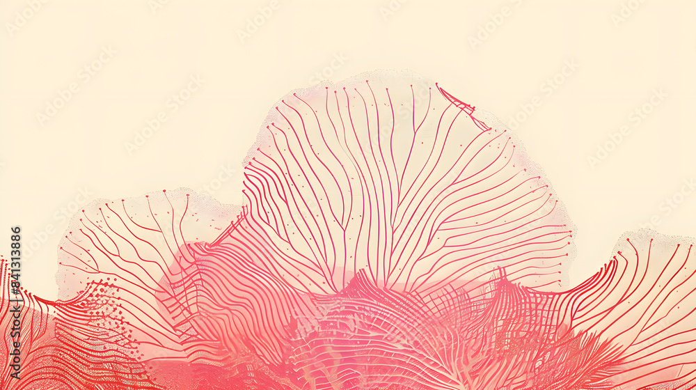 Vector graphic coral contour on a cream background. using vector ...