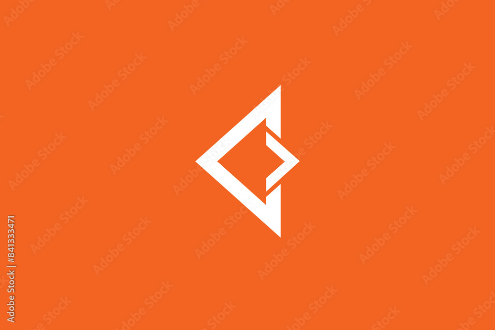 triangle logo, letter C abstract logo, letter C music player icon ...