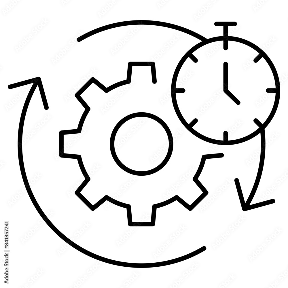 Time-Saving Efficiency. Clockwork Precision, Efficiency Symbol ...