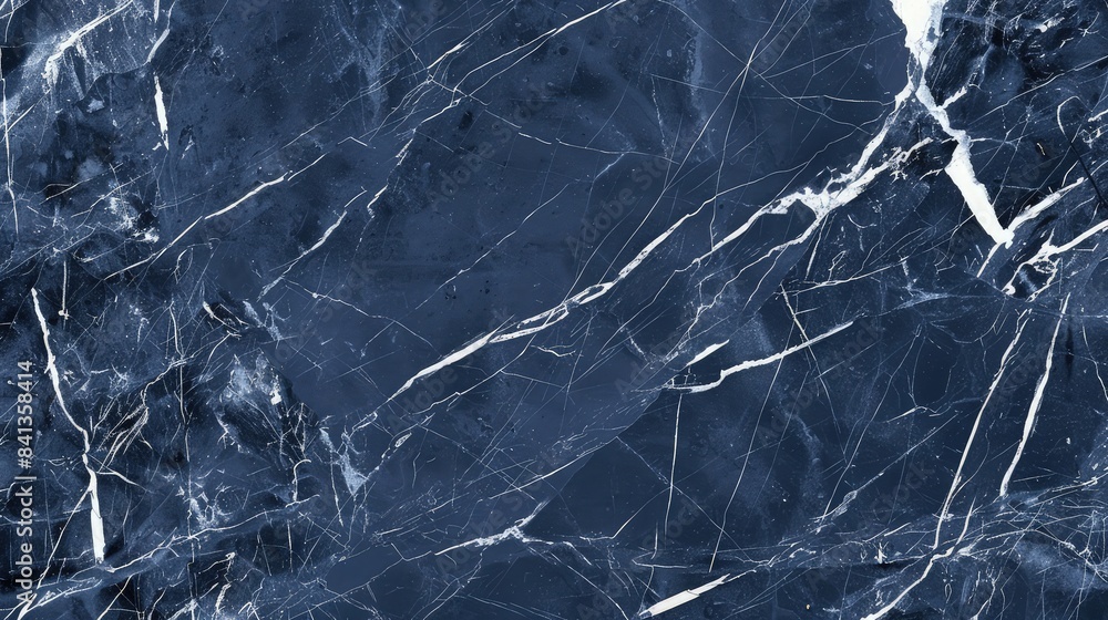 A sleek navy marble background with a polished surface and minimalistic ...
