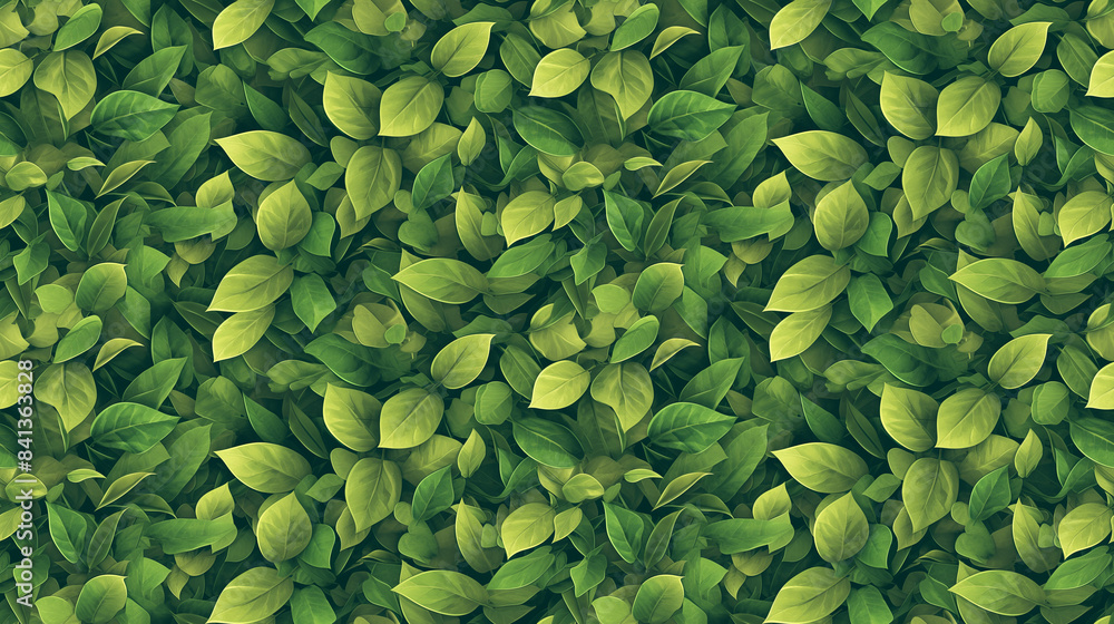 Close-up 2D seamless texture of green leaves Stock Illustration | Adobe ...