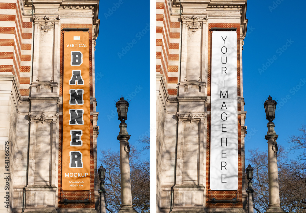 Long Vertical Banner Mockup Stock Template | Adobe Stock