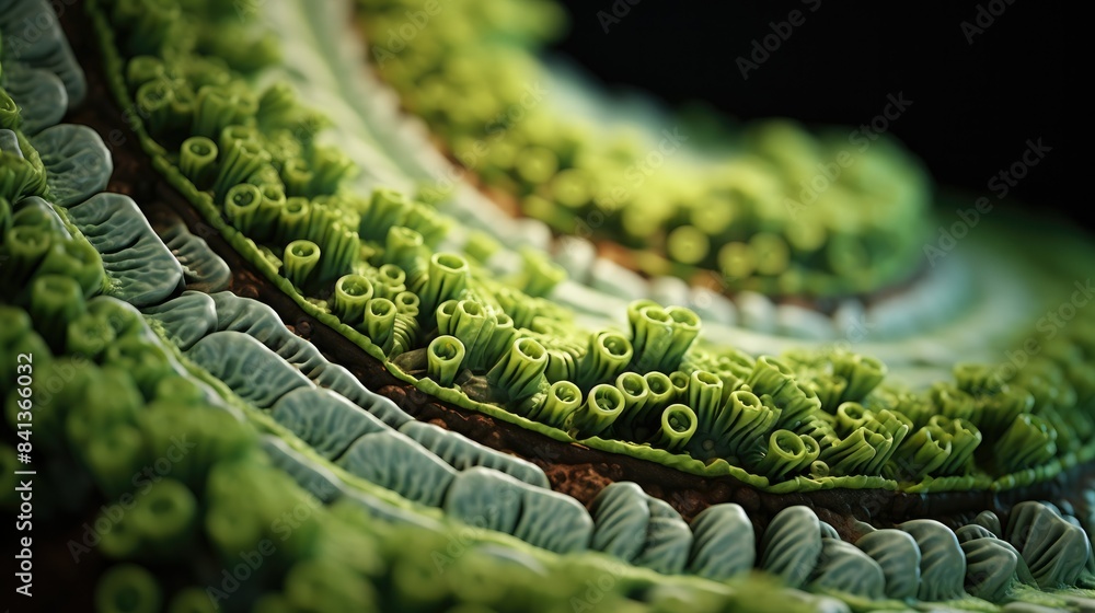 Photograph of a photorealistic model of a chloroplast, highlighting the ...