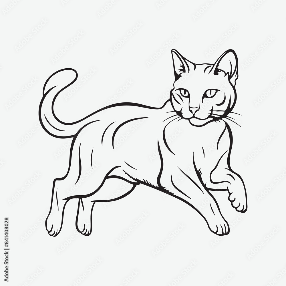 Print Stunning Cat Line Art Vector Designs for Creative Projects Stock ...