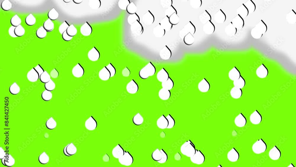Green Screen Rain Animation Falling On Black Background, Realistic 3d ...