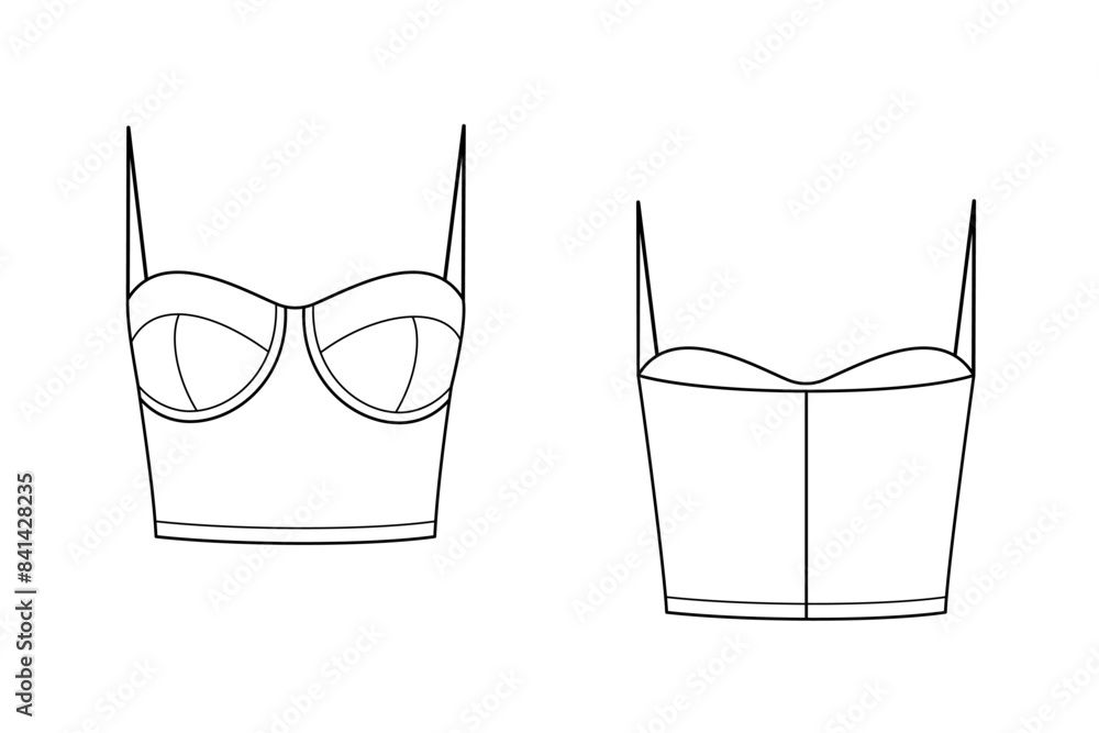Grafika wektorowa Stock: Female crop corselet vector template isolated ...
