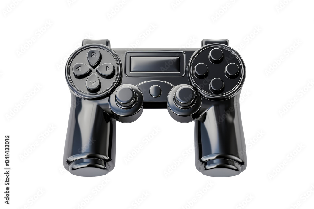 High-quality image of a modern black game controller isolated on a ...