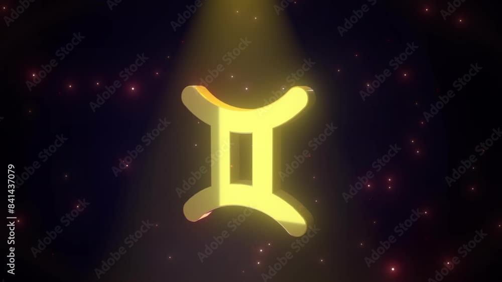 Animated gemini sign 3d icon. Symbolic twins animation rotating ...