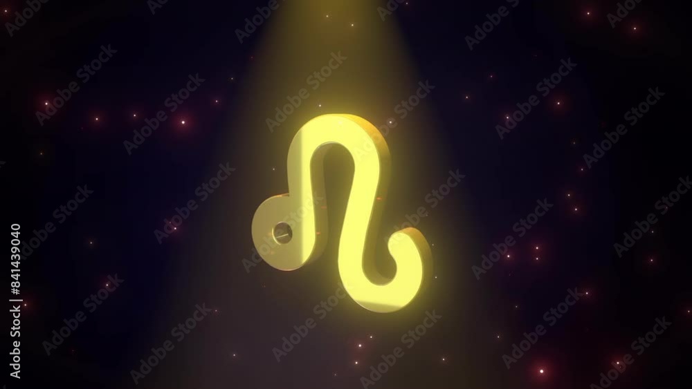 Animated leo sign 3d icon. Symbolic lion mane animation rotating ...