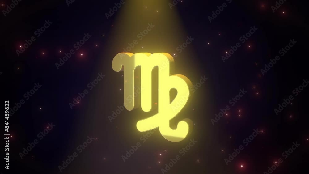 Animated virgo sign 3d icon. Maiden symbol animation rotating ...