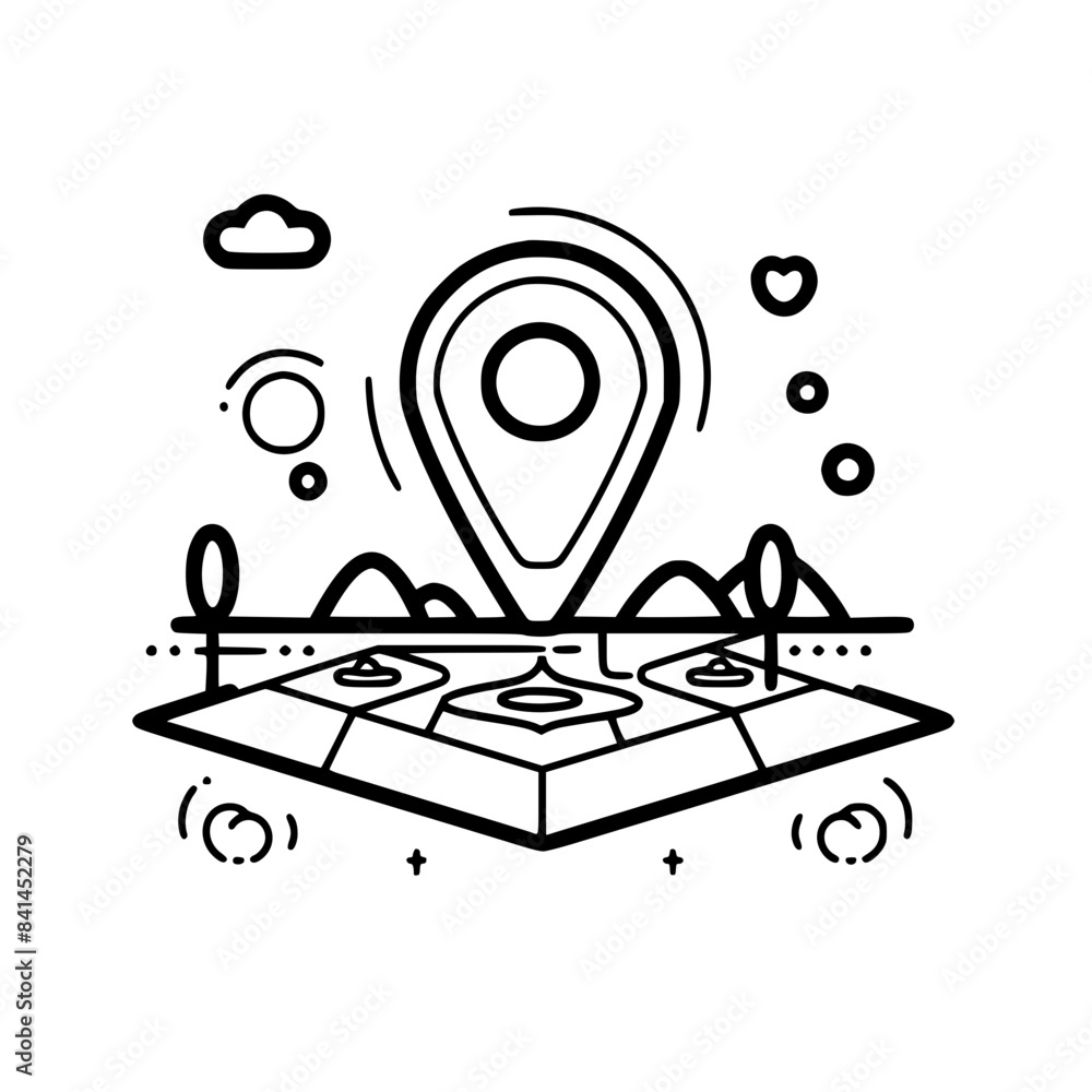 Map icon, direction icon, location icon, pin icon, pointer icon, travel ...
