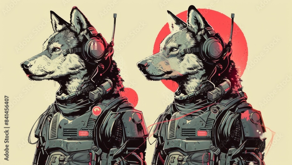 Wallpaper with images of dogs, inspired by a tactical shooter with ...