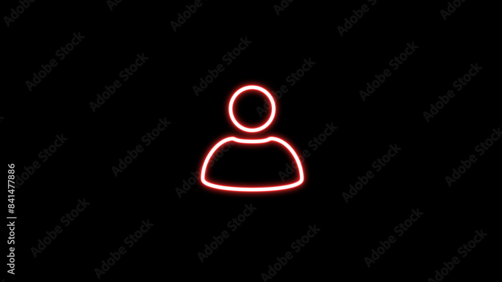 Neon glowing user icon. neon profile icon. avatar user profile icons ...