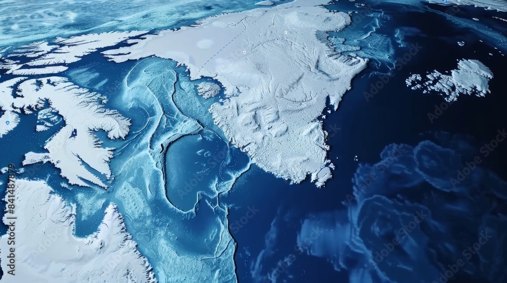 An animated timeline charting the movement of arctic ice shelves over ...