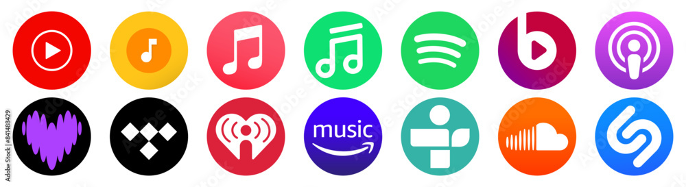 Apple music ,Deezer new logo, spotify,amazon music,apple podcast ...