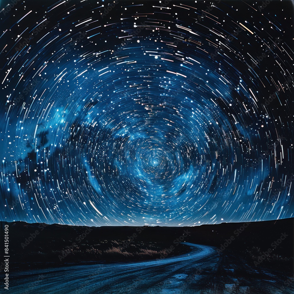 Timelapse of the night sky, capturing stars moving across the horizon ...