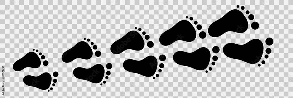 Human step footprints vector isolated set on white background. Children ...