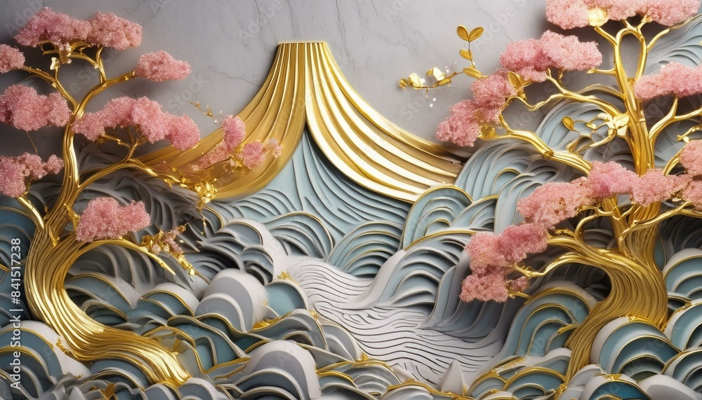 Sakura Serenity: Transformative Volumetric Stucco Molding Amidst ...