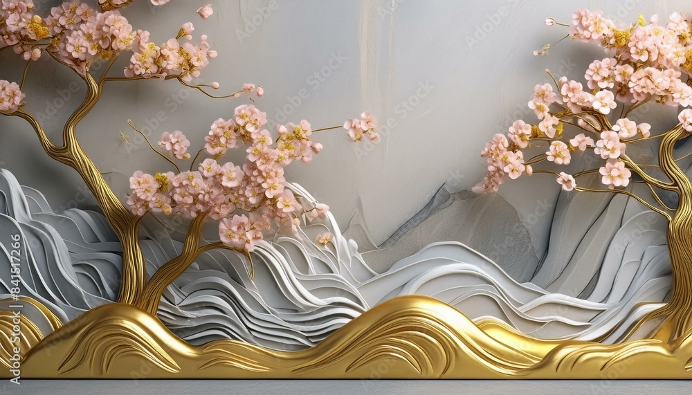 Sakura Serenity: Transformative Volumetric Stucco Molding Amidst ...