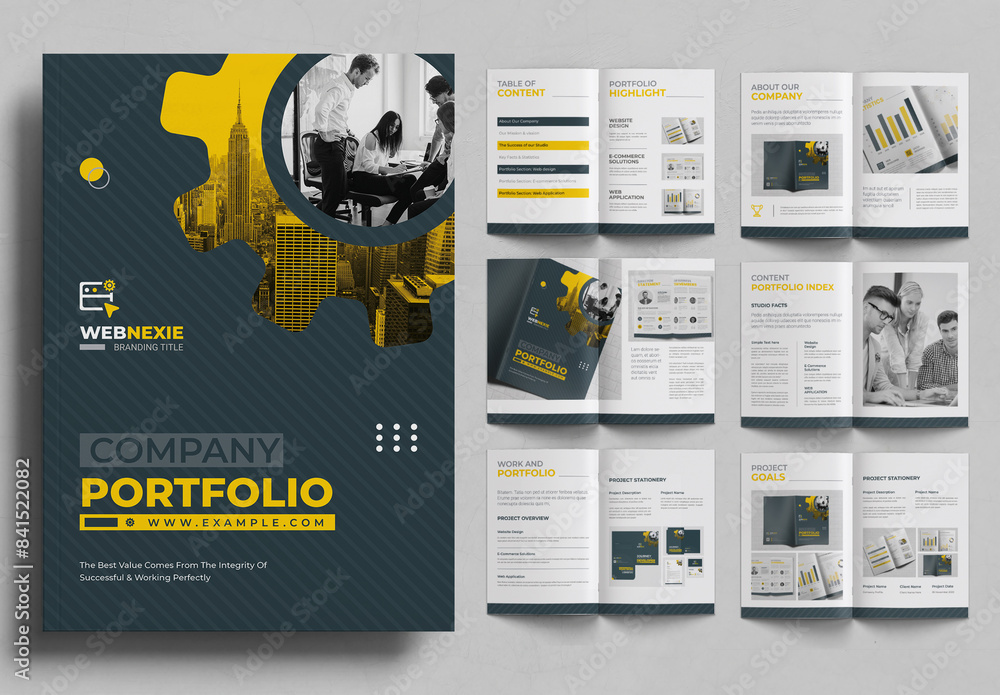 Company Portfolio Layout Stock Template | Adobe Stock