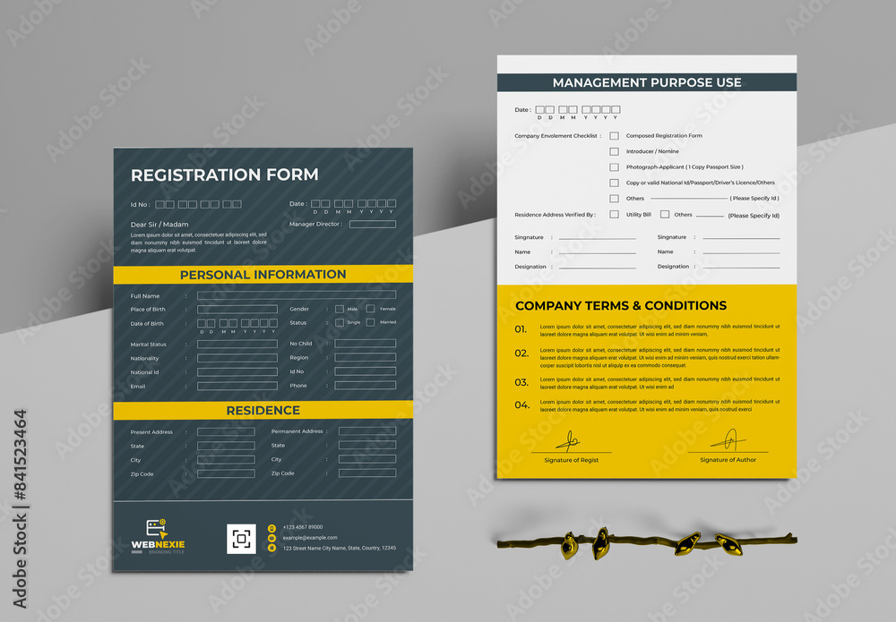 Registration form Layout Stock Template | Adobe Stock