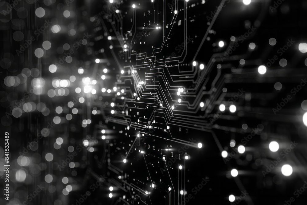 Cybernetic network pattern with nodes and connections mimicking ...