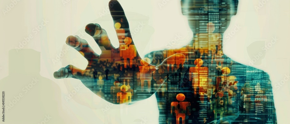 Global Awareness: World Population Day Control Buttons Double Exposure ...